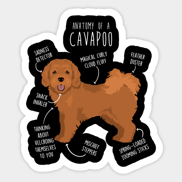 Cavapoo Dog Anatomy - Cavapoo - Sticker | TeePublic